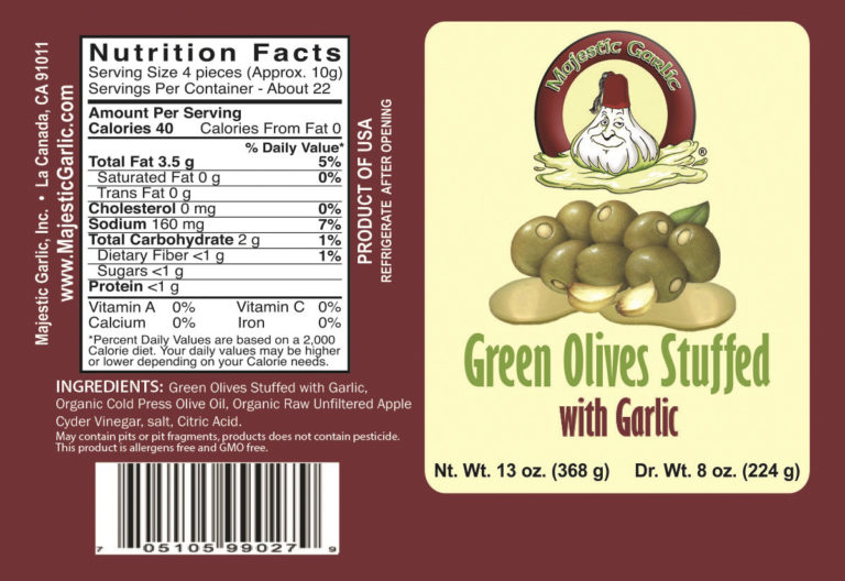 Nutrition Facts | Majestic Garlic