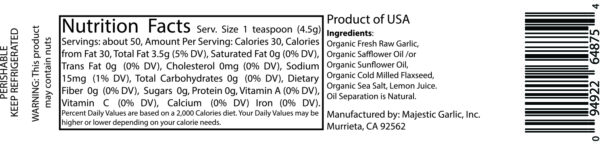 Nutrition Facts | Majestic Garlic