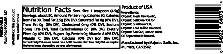 Nutrition Facts | Majestic Garlic
